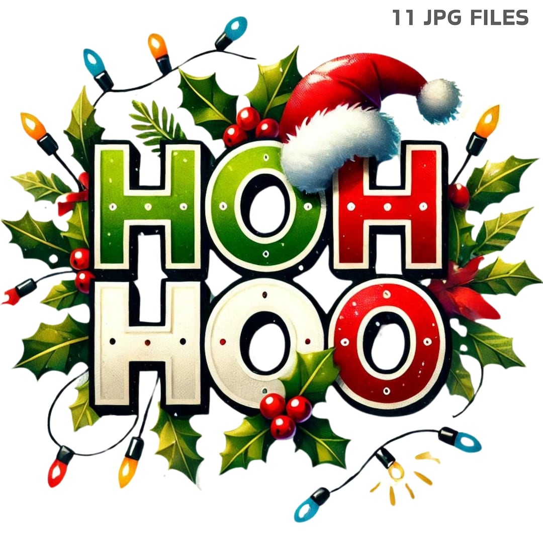 Ho Ho Ho Christmas Clipart Bundle for Sublimation Designs, Santa Claus ...
