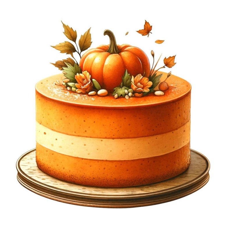 Cute Pumpkin Cake Clipart Set: Digital Download for Crafting ...