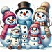 Funny Snowman Family Christmas Clipart, Digital Download, Holiday ...