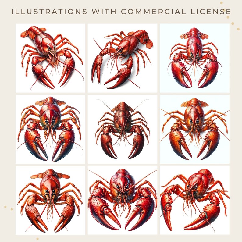 Crawfish, Lobster, Fishing Clipart, Digital Art Prints, Sea Creature ...