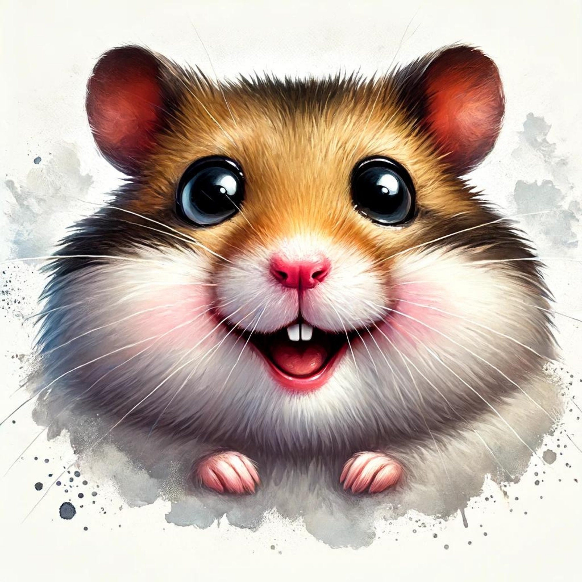 Funny Hamster Face Clipart Set for Junk Journal Stickers, Digital ...