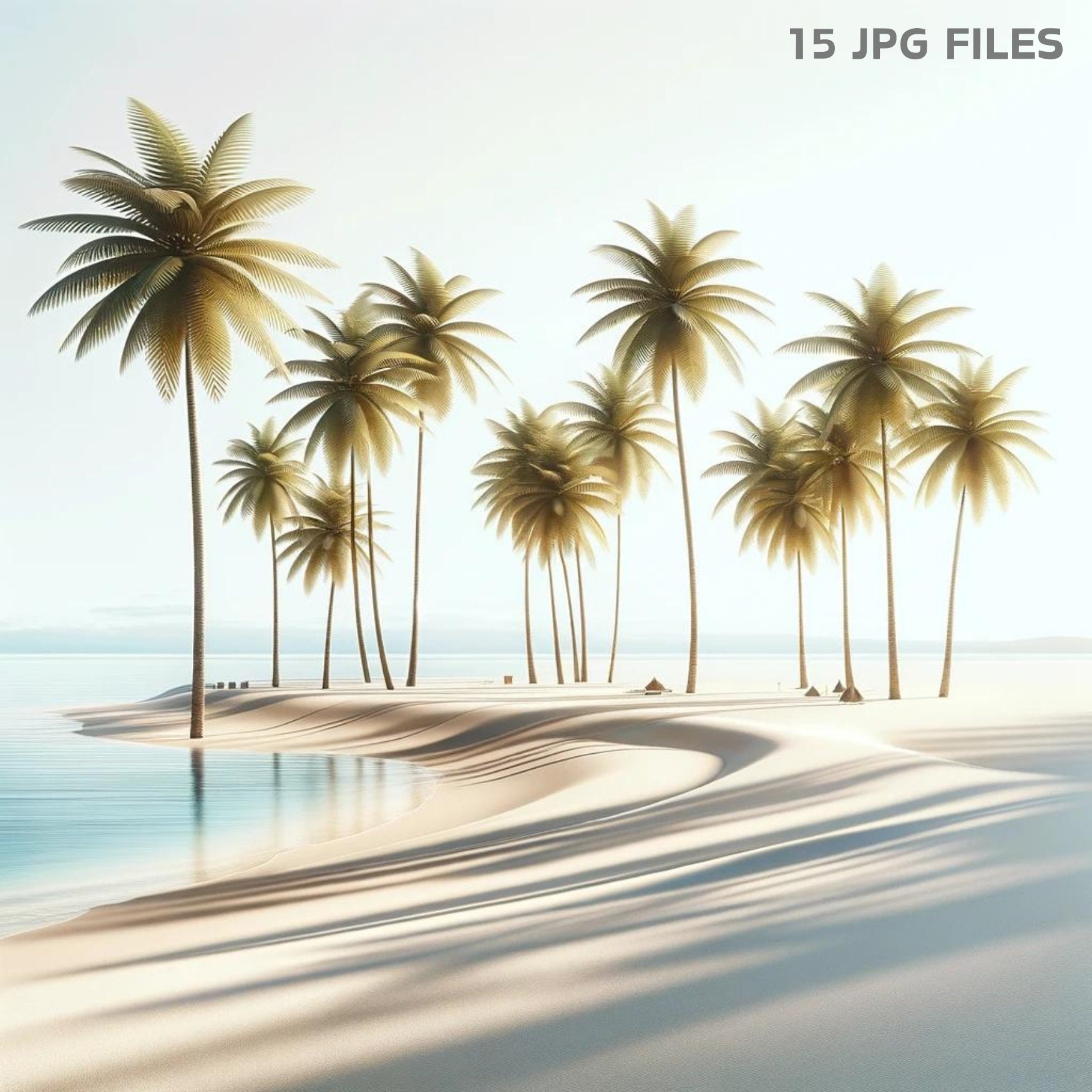 Ocean Clipart Set With Palm Tree Design, Tropical Island Background ...