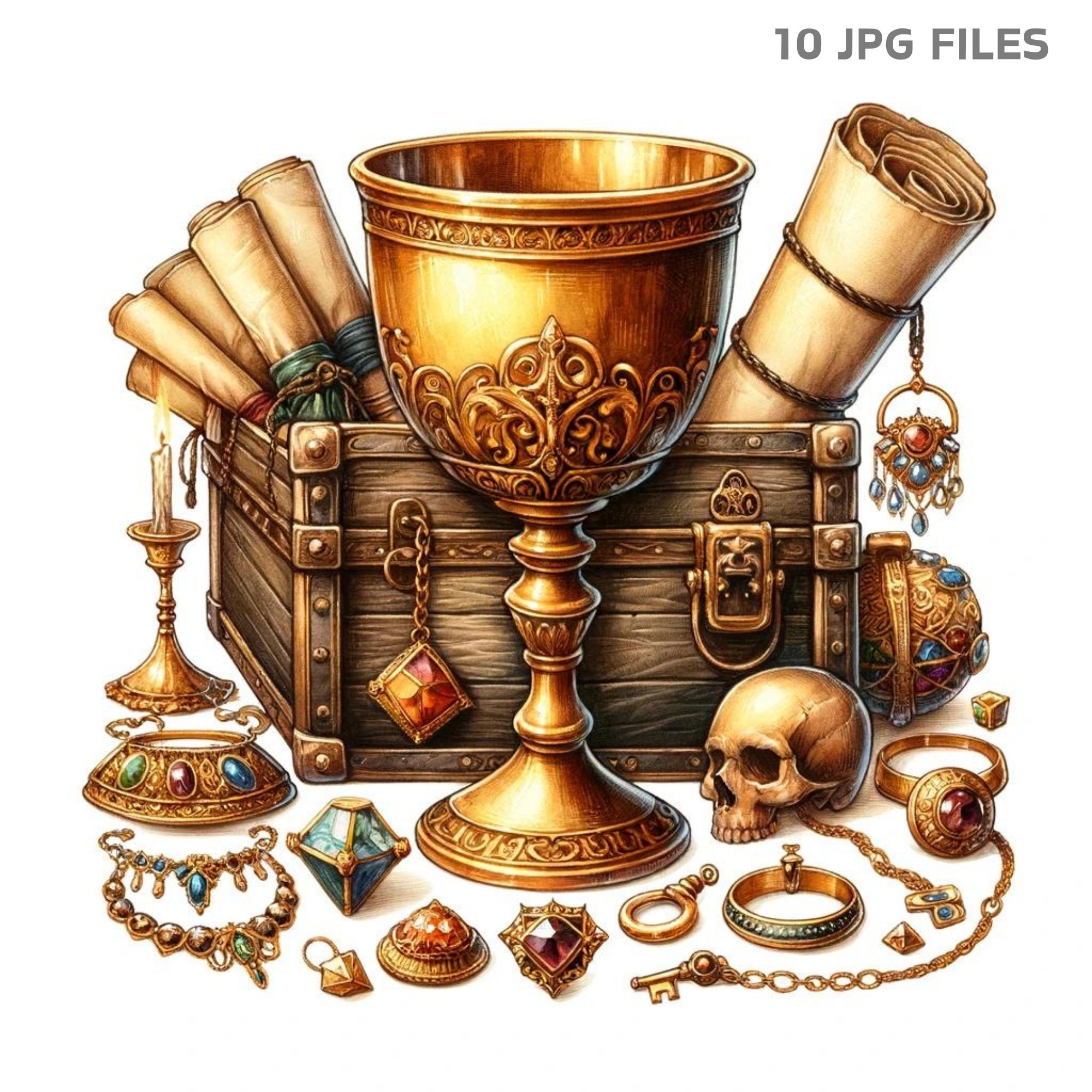 10 Pirate Treasure Clipart Vintage Scrapbook Digital Ephemera Journal ...