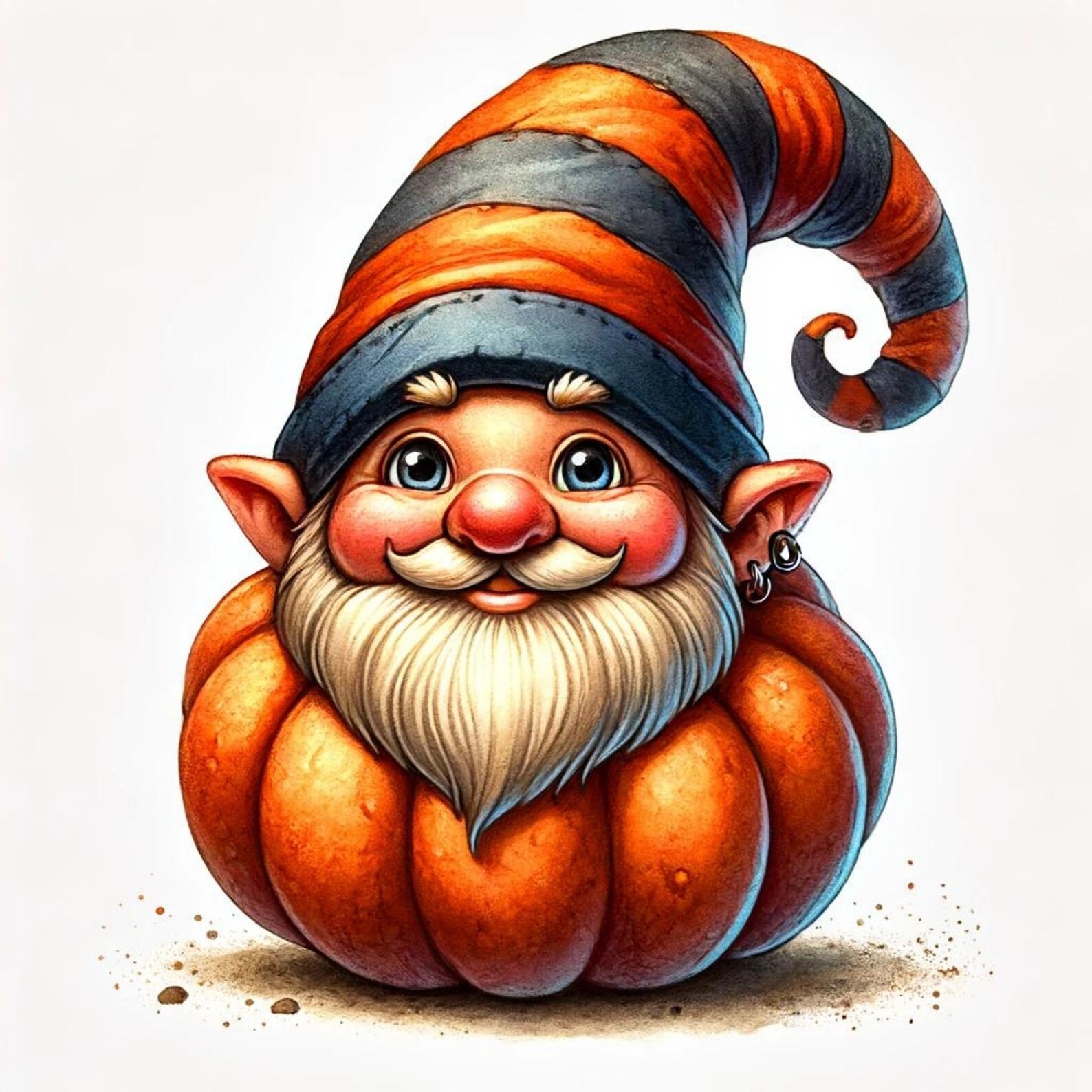 Funny Pumpkin Gnome Clipart, Digital Images for Junk Journals, Autumn ...