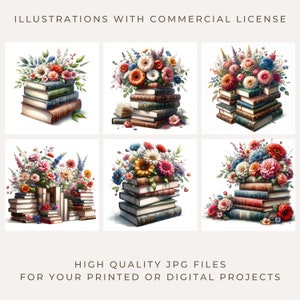 12 Spring Clip Art With Watercolor Book Illustration, Instant Download ...