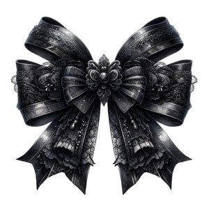 Gothic Black Bow Clipart, Vintage Junk Journal Kit, Digital Download ...
