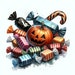 Spooky Halloween Sweets Clipart Bundle, Digital Watercolor Candy ...