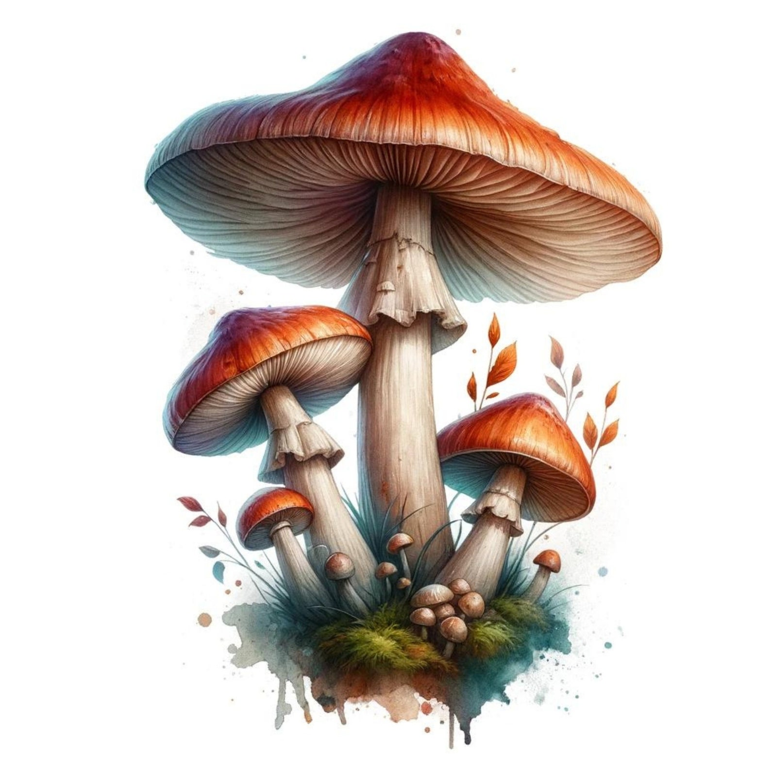 Autumn Mushrooms Clipart, Thanksgiving Clipart Set: Autumn Mushrooms ...