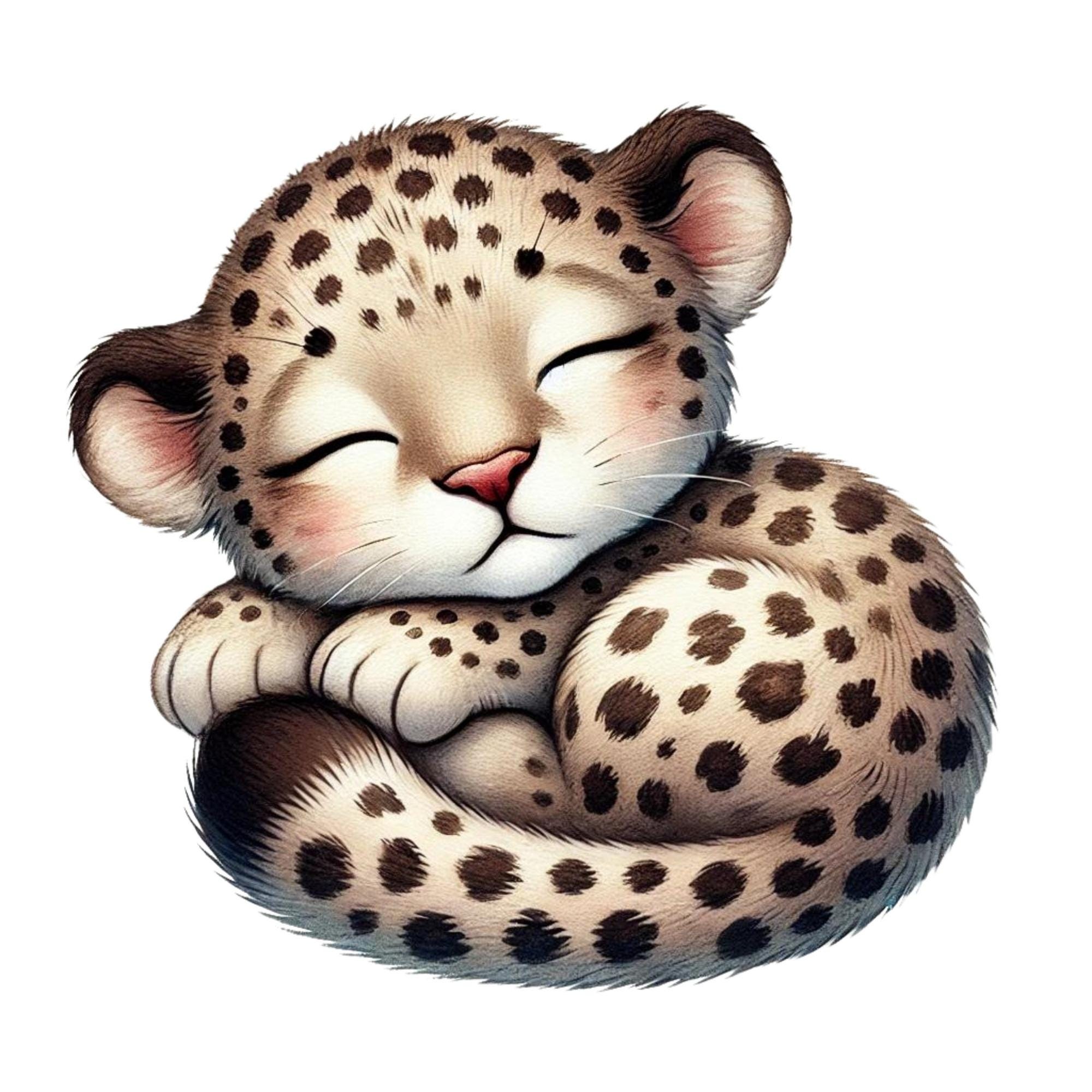 Cute Leopard Safari Digital Clipart Bundle, Jungle Animals Watercolor ...