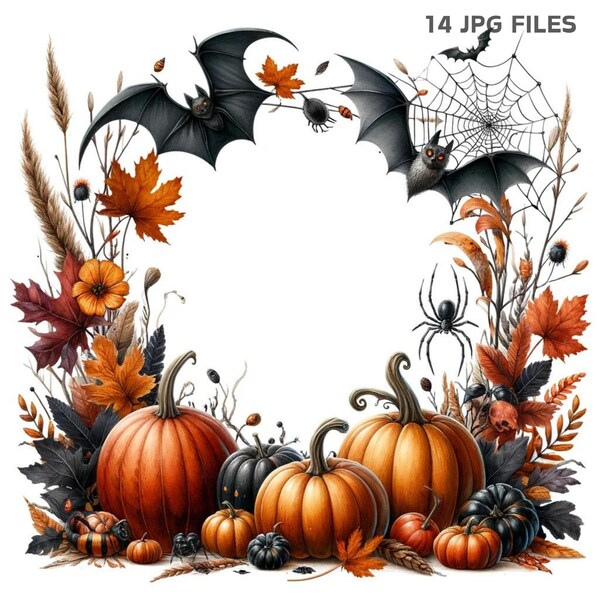 Trick or Treat Clipart Bundle, Cute Halloween Images for Junk Journals ...