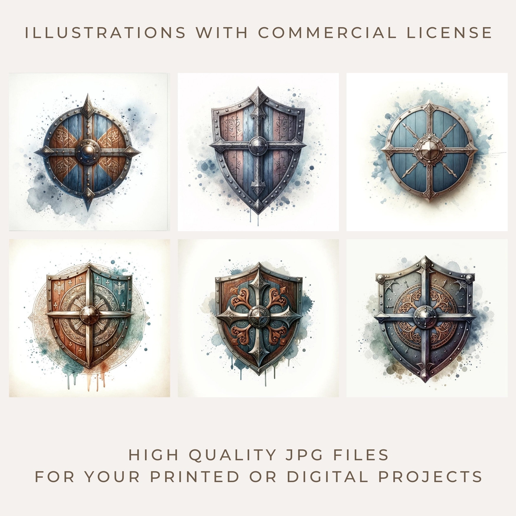 Medieval Shield Designs for Scrapbooking and Decor, Wheel of Time Inspired Medieval Art, Digital ...