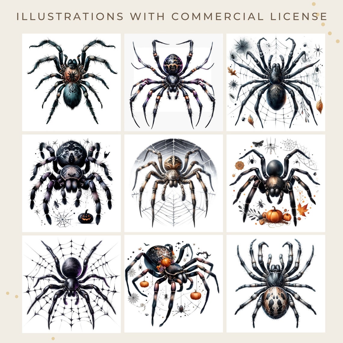 Spooky Spider Web Digital Art Print, Halloween Drawings Junk Journal ...