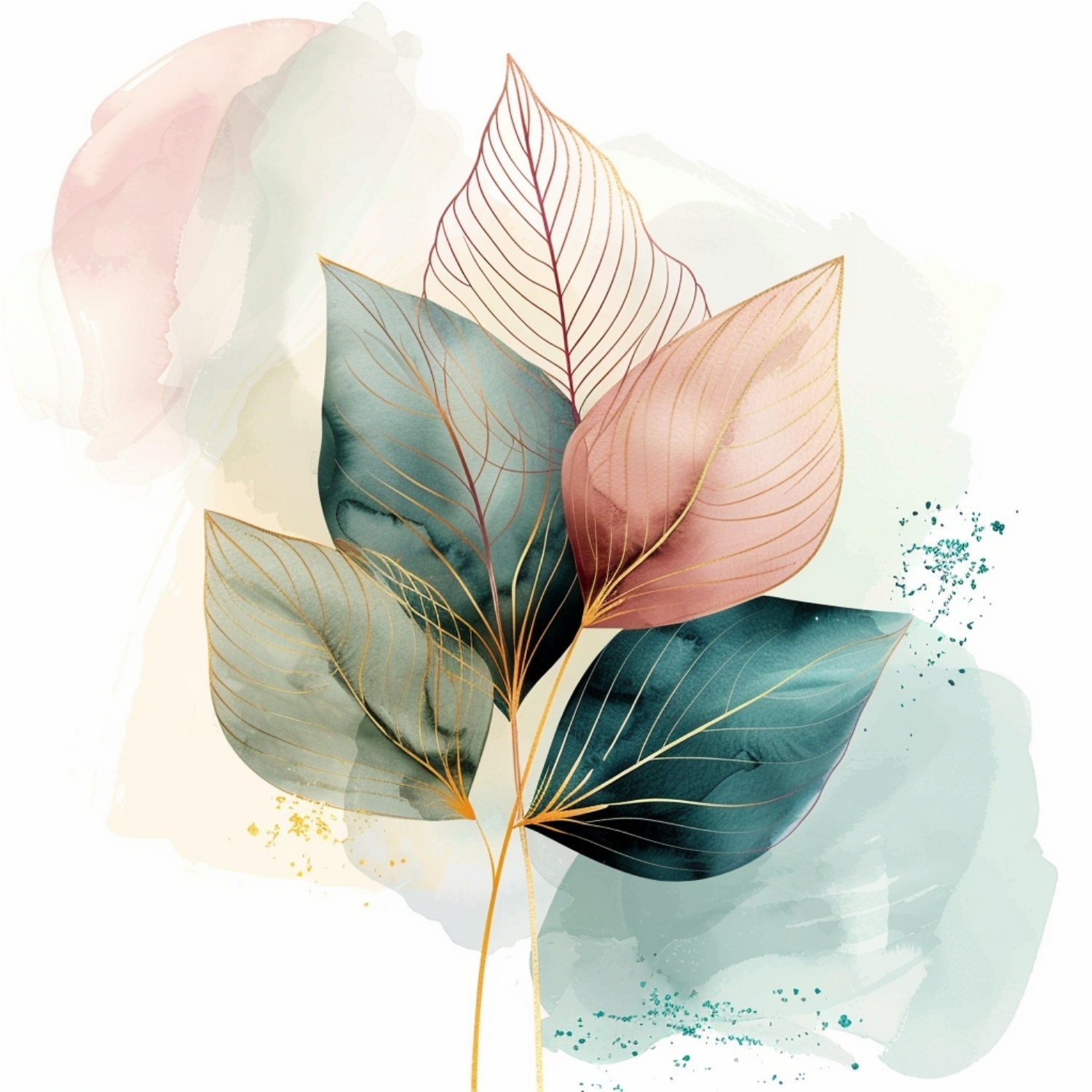 10 Abstract Flowers Digital Design, Floral Clipart for Commercial Use ...