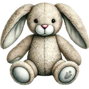 Vintage Bunny Toy Clipart Set for Nursery Art & Baby Shower Decor ...