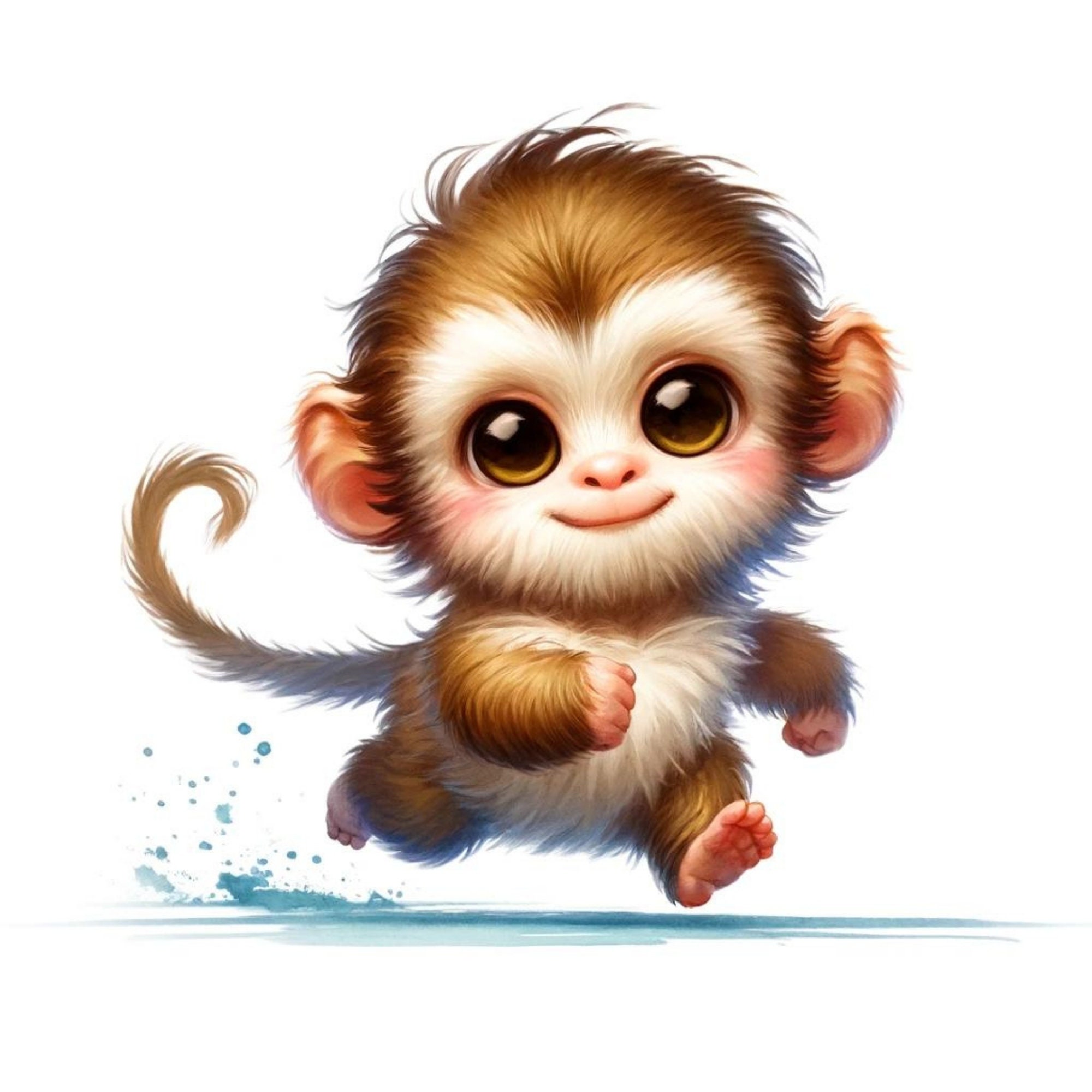Cute Monkey Animal Clip Art for Digital Crafting, Baby Shower Decor ...