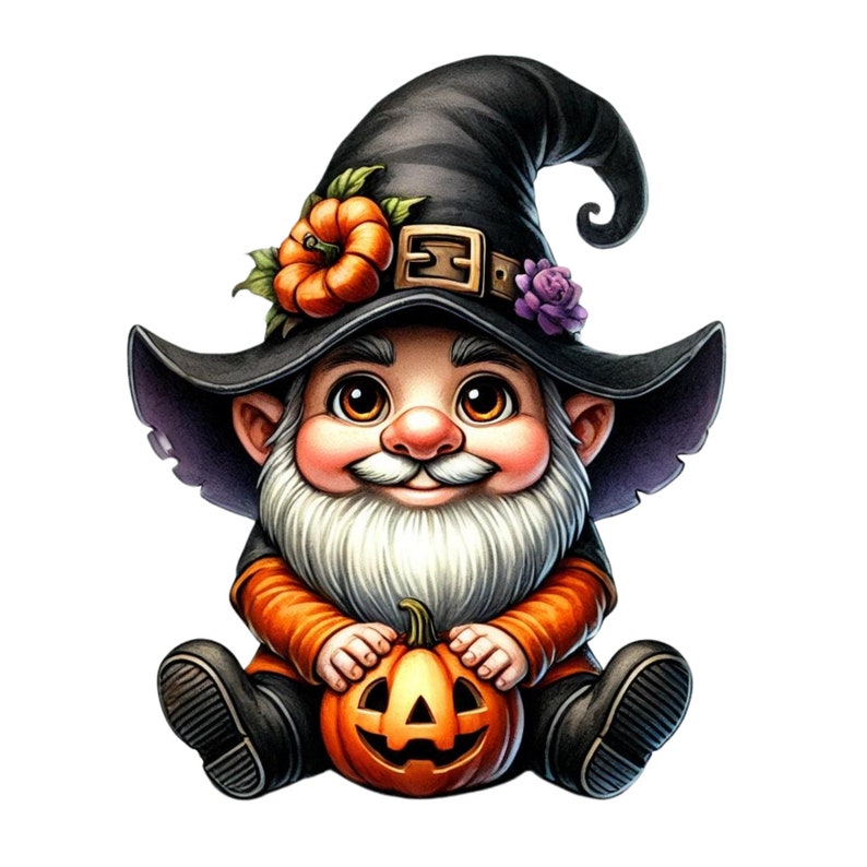 Halloween Gnome Stickers Digital Clipart Images for Junk Journals ...