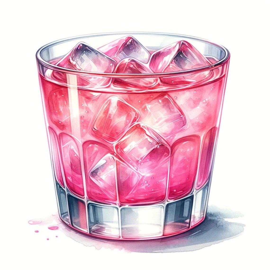 13 Pink Cocktails Alcohol Drinks Clipart Pack for Digital Crafting and ...