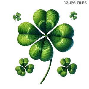Four Leaf Clover Clipart, Watercolor Shamrock, Irish Clipart for St ...