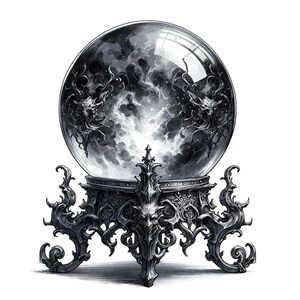 Gothic Crystal Ball Clipart, Instant Download for Digital Crafting ...