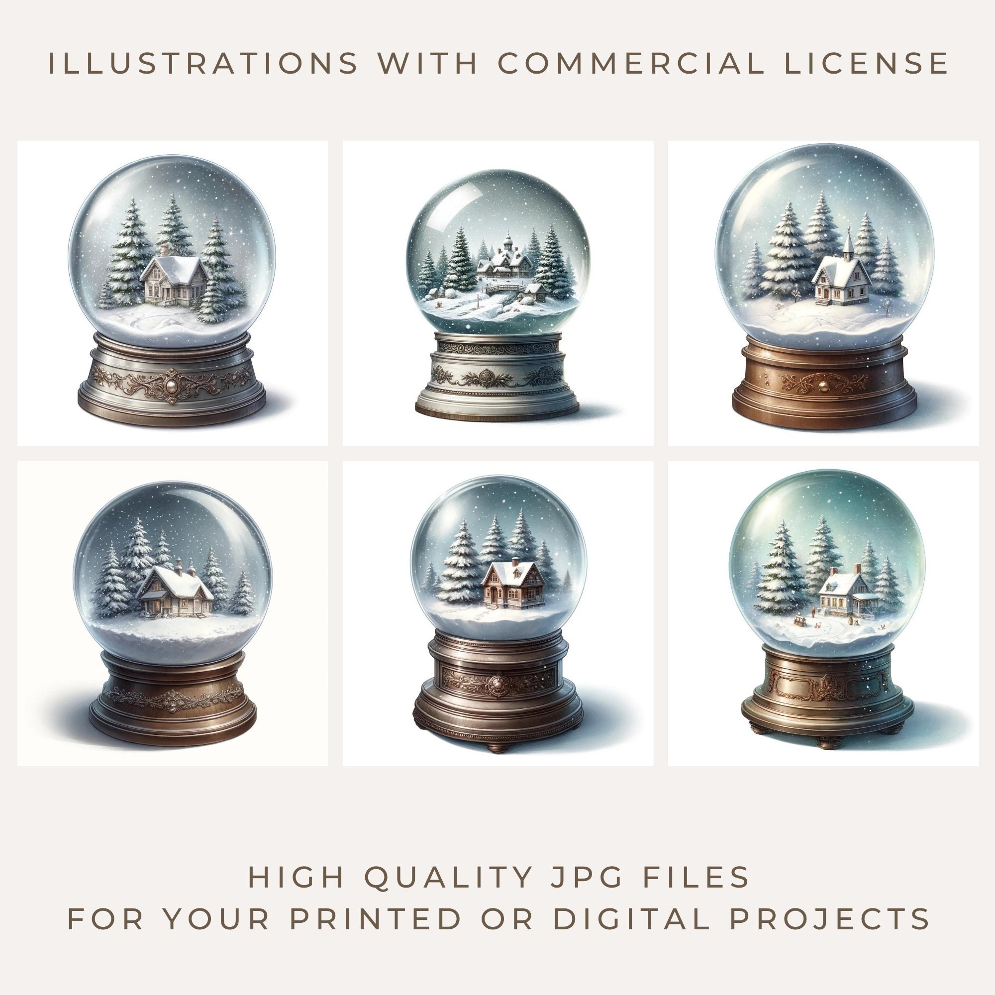 Snow Globe Clipart, Winter Clipart, Merry Christmas Printables, Winter ...