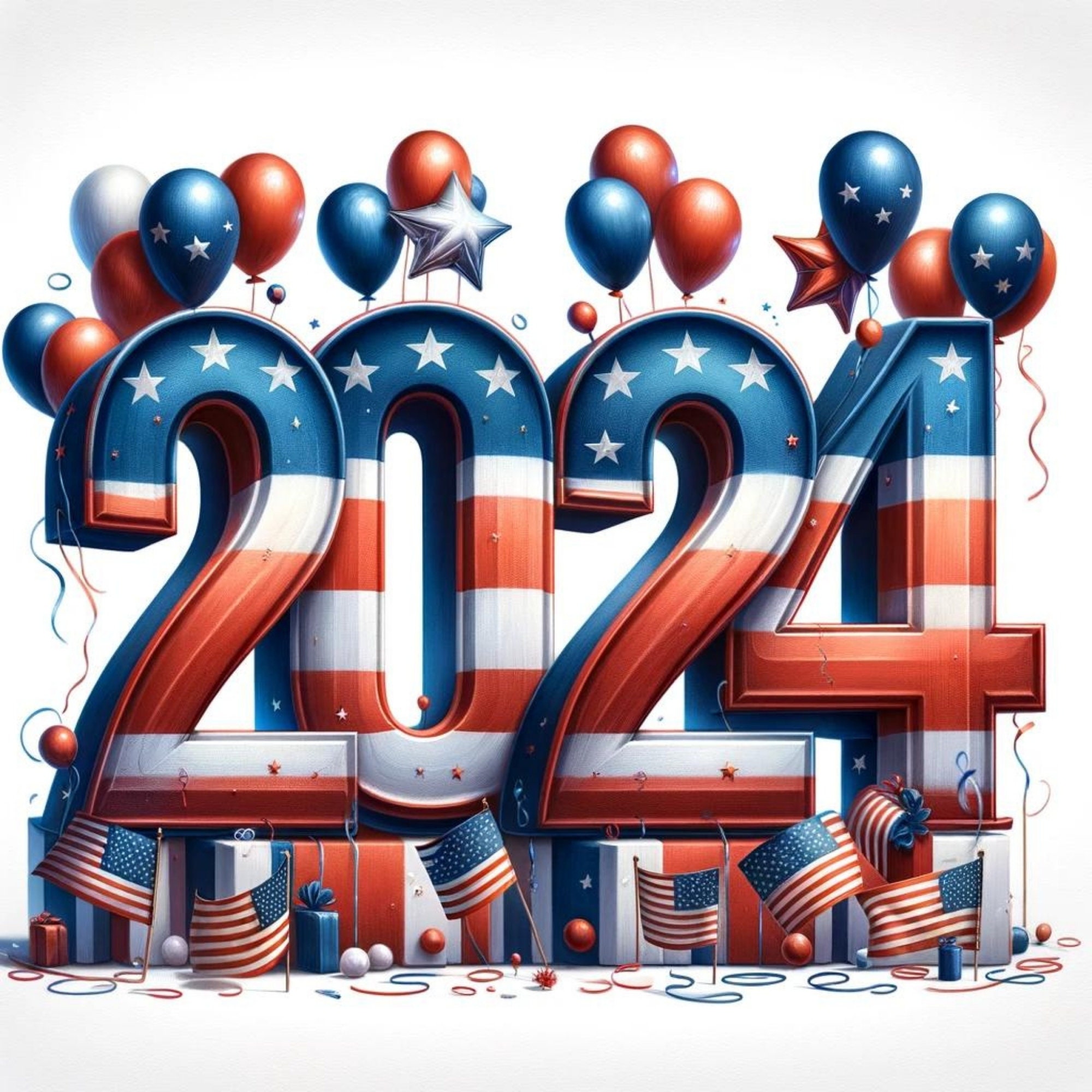 Vote 2024 Clipart Set, Instant Download, Commercial Use, Red White and ...