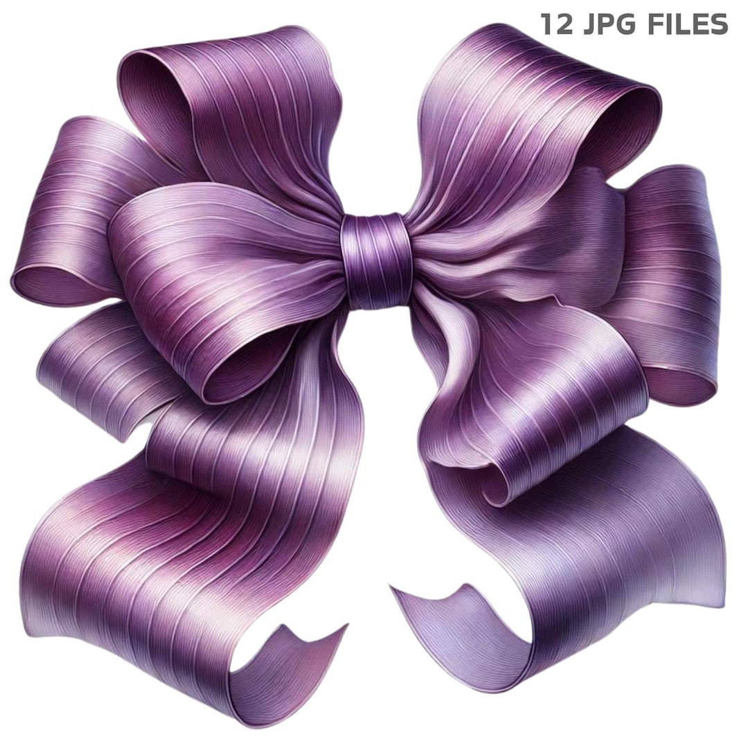 Watercolor Purple Coquette Bow Clipart, Preppy Girly Aesthetic for Soft ...