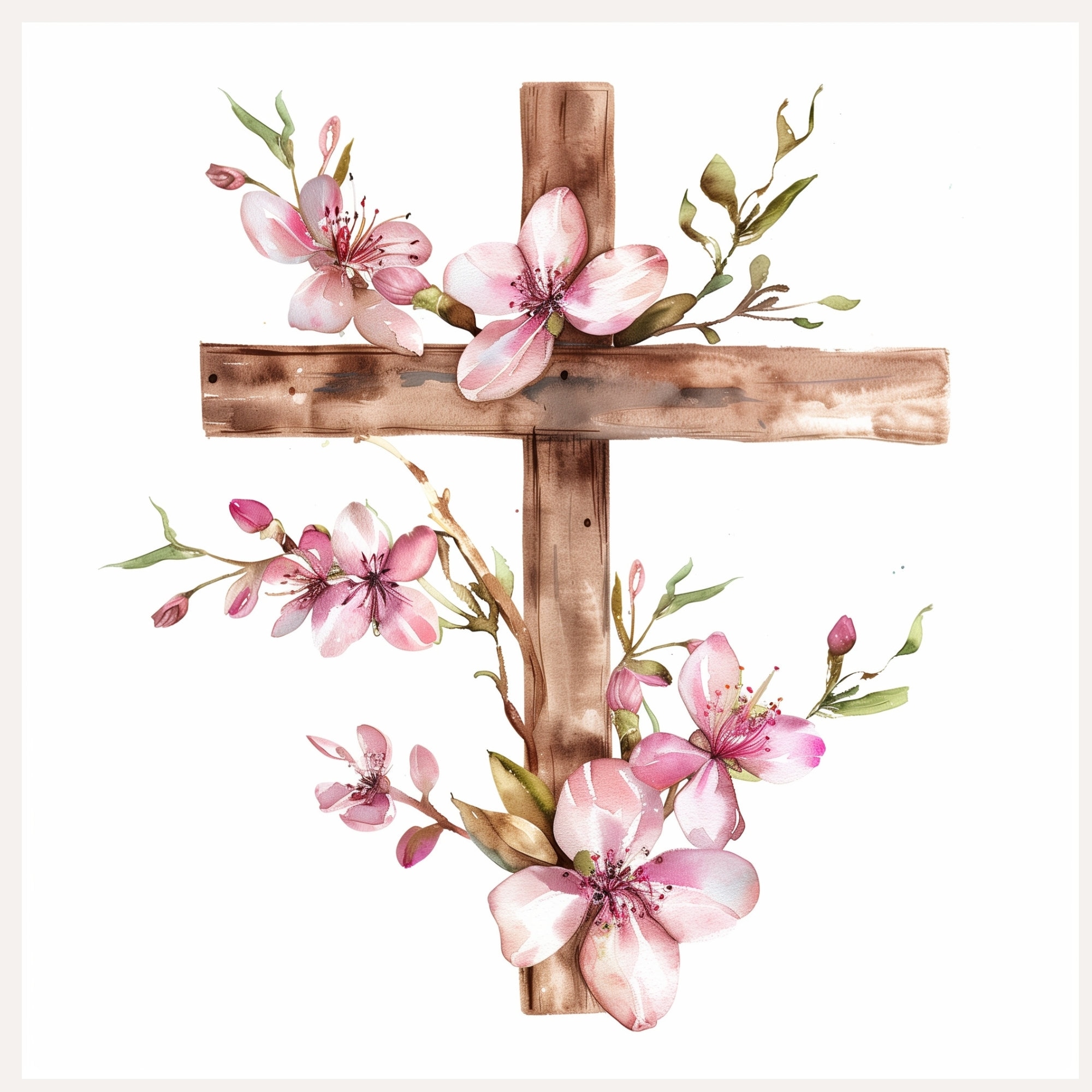 12 Cross Clipart Collection With Watercolor Flowers Celebration of Life ...
