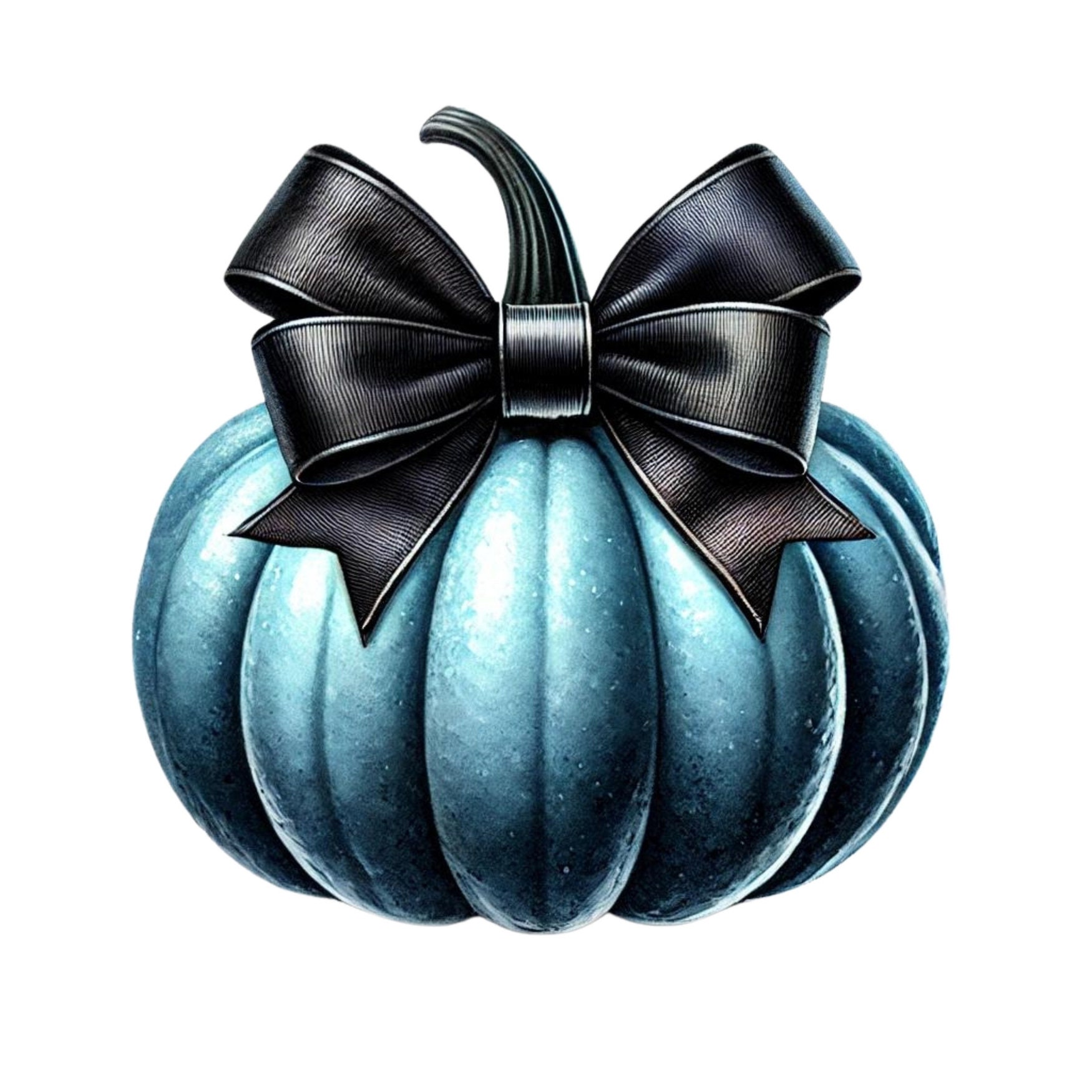 Blue Pumpkin With Black Bow Clipart Digital Download, Watercolor ...