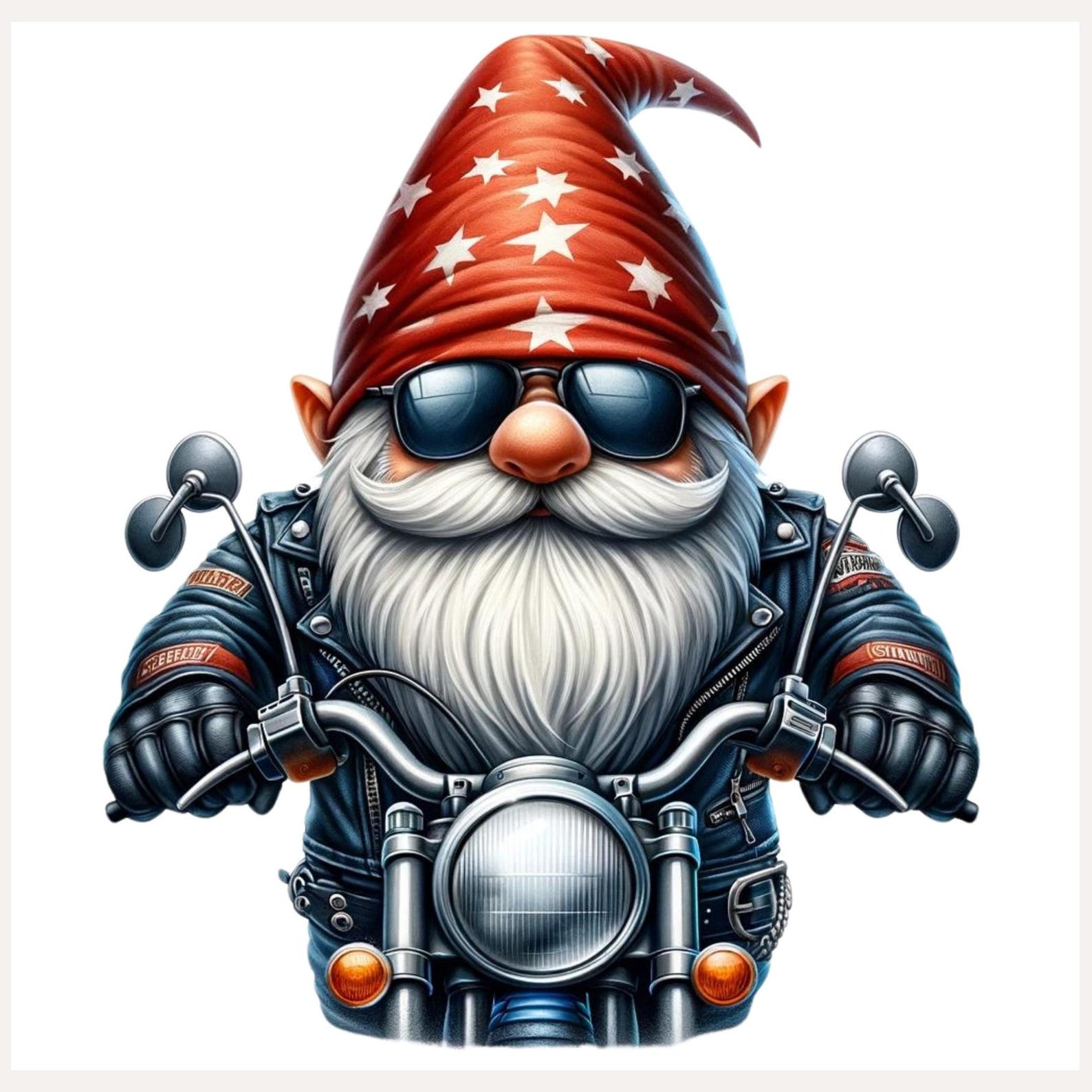 Biker Gnome Clipart Set for Rock Art, Sublimation, Digital Download, Gnome on Motorcycle for ...