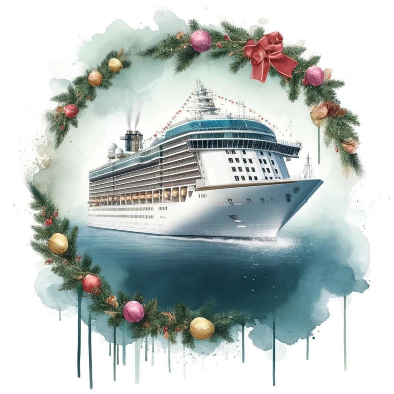 Christmas Cruise Ship Clipart Bundle Instant Download for Creative ...