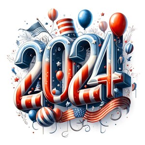 Vote 2024 Clipart Set, Instant Download, Commercial Use, Red White and ...