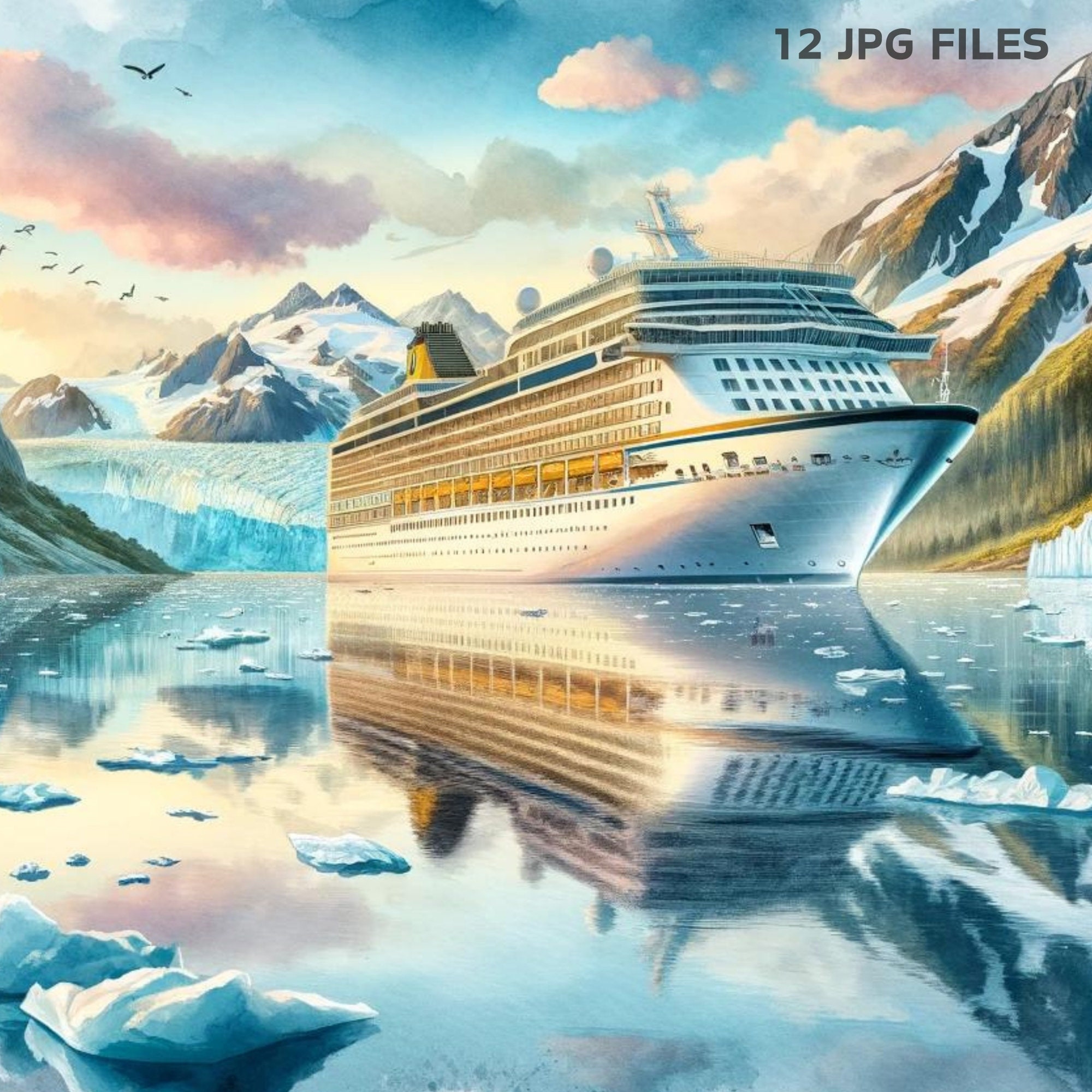 Alaska Cruise Landscape Digital Clipart Bundle, Instant Download for ...