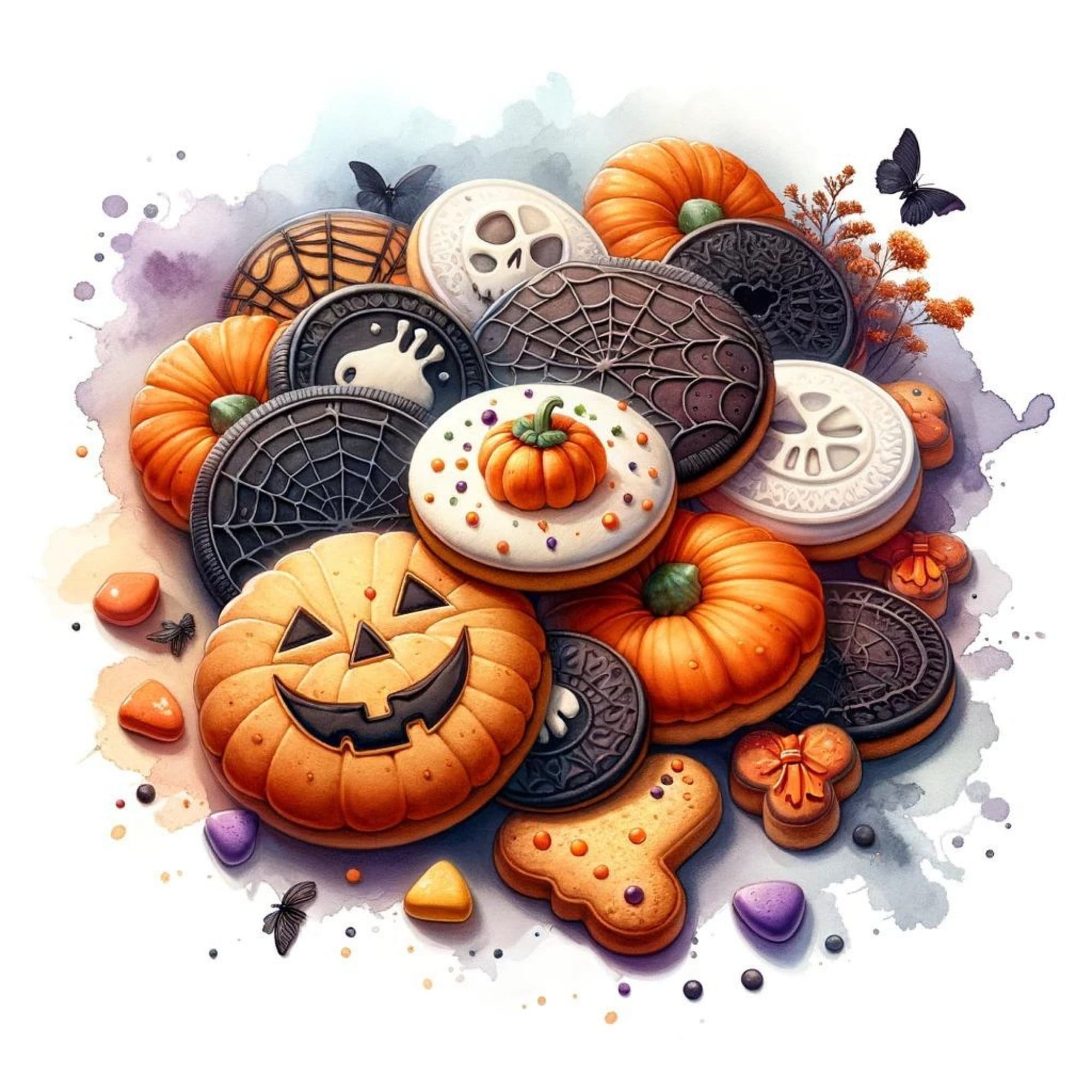Spooky Halloween Cookies Clipart Set for Journaling, Instant Download ...