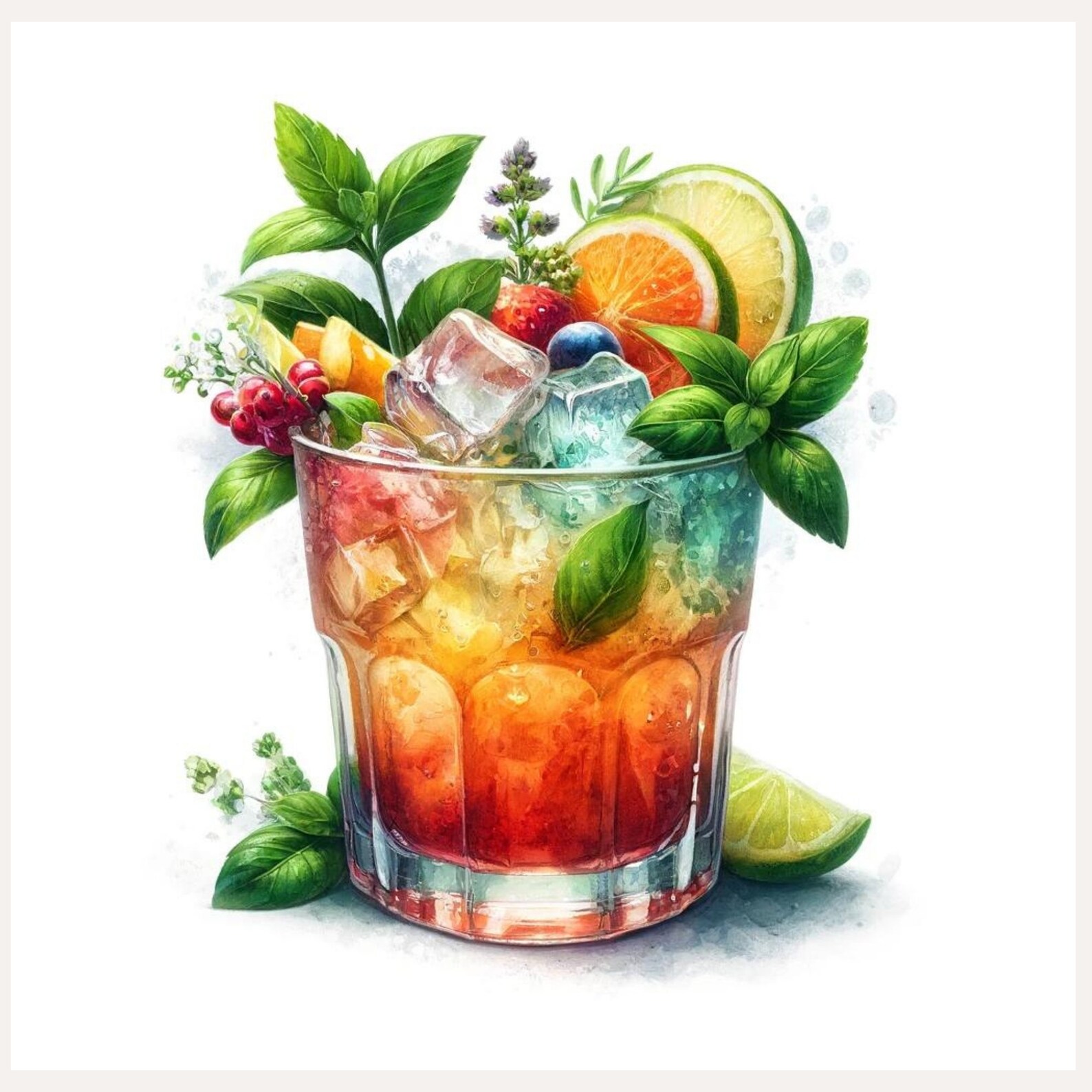 Digital Cocktail Clipart, Drinks Artwork for Paper Crafts and ...