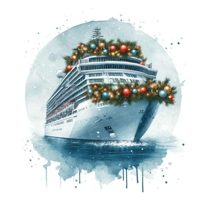 Christmas Cruise Ship Clipart Bundle Instant Download for Creative ...