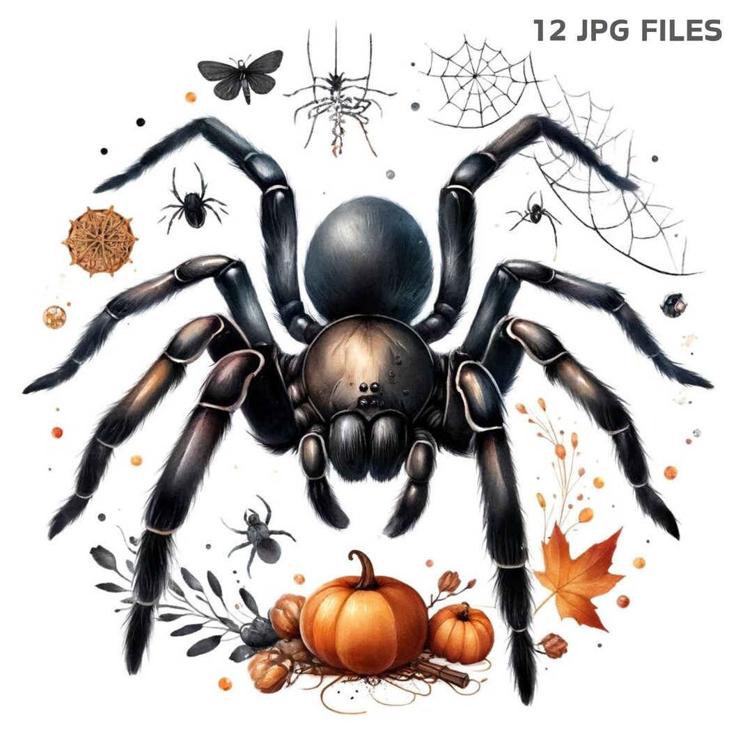 Spooky Spider Web Digital Art Print, Halloween Drawings Junk Journal ...