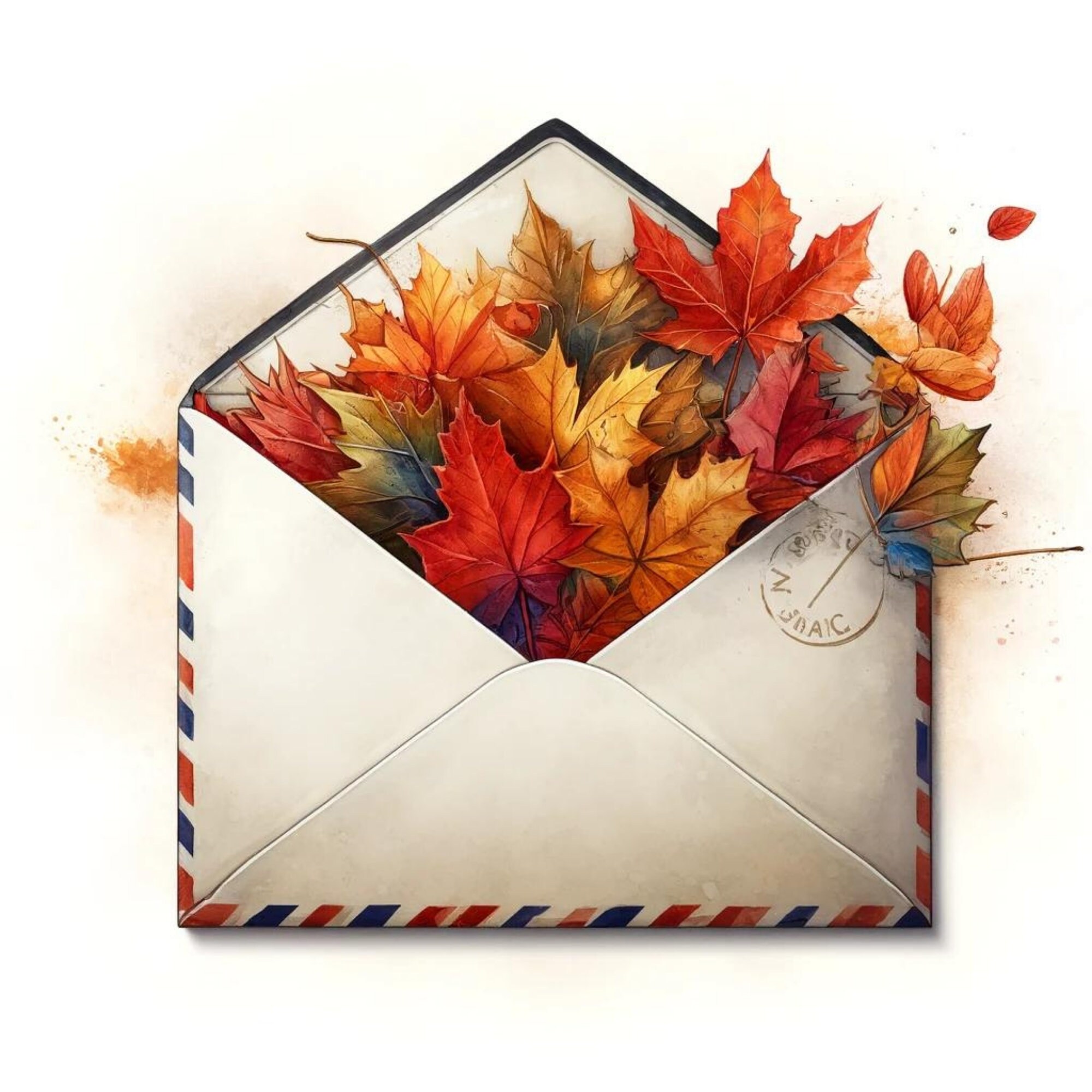 Autumn Leaves Envelope, Cozy Fall Decor, Junk Journal, Fall Floral ...