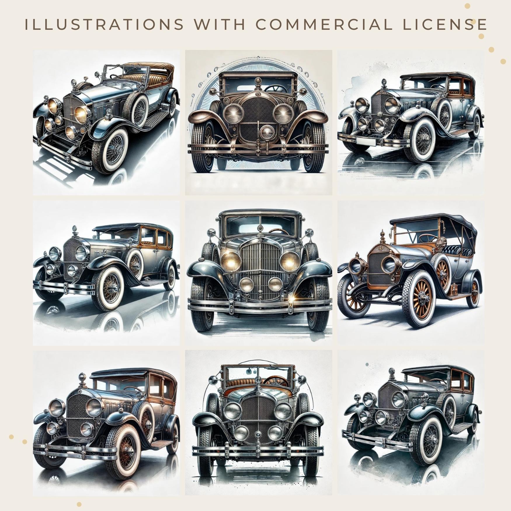 Retro Antique Cars Clipart Collection, Old Fashioned Images, Vintage ...