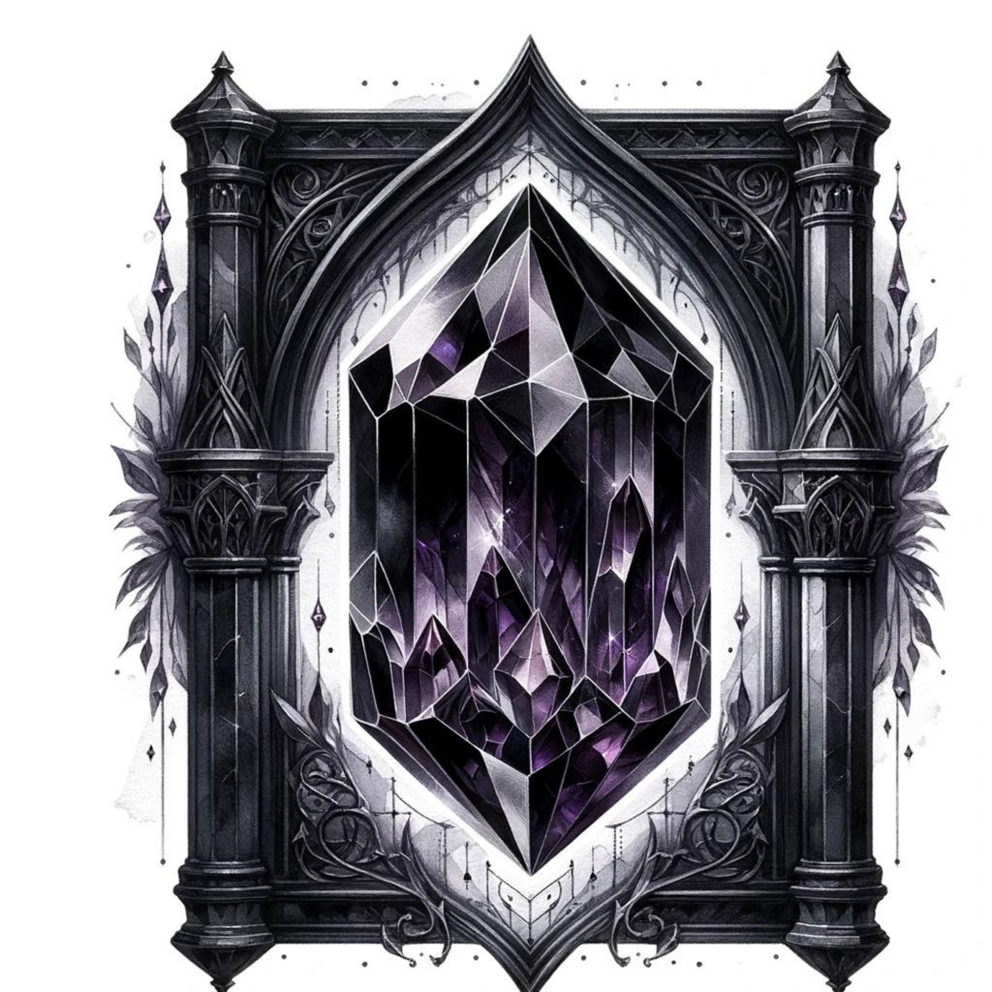 Instant Download Gothic Crystal Clipart Set for Paper Crafts & Collage ...