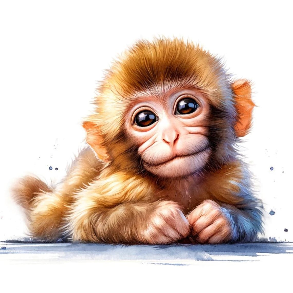 Cute Monkey Animal Clip Art for Digital Crafting, Baby Shower Decor ...