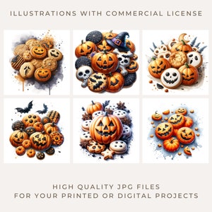 Spooky Halloween Cookies Clipart Set for Journaling, Instant Download ...