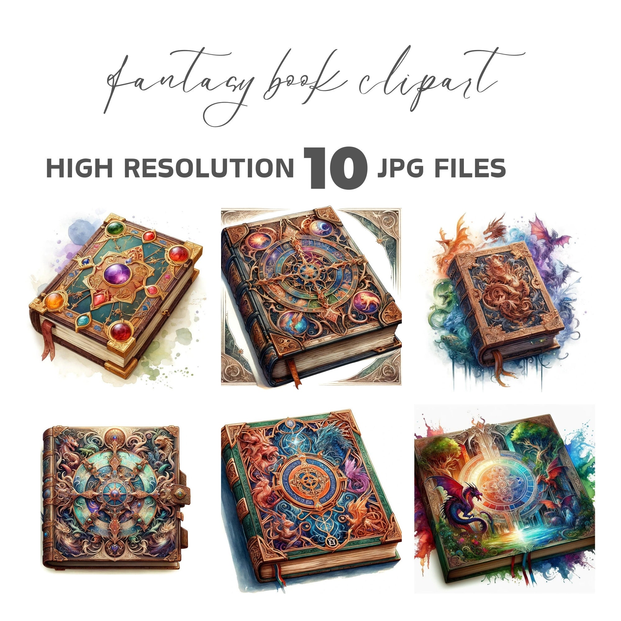 Fantasy Book Clipart, Instant Download for Junk Journal & Paper Crafts ...