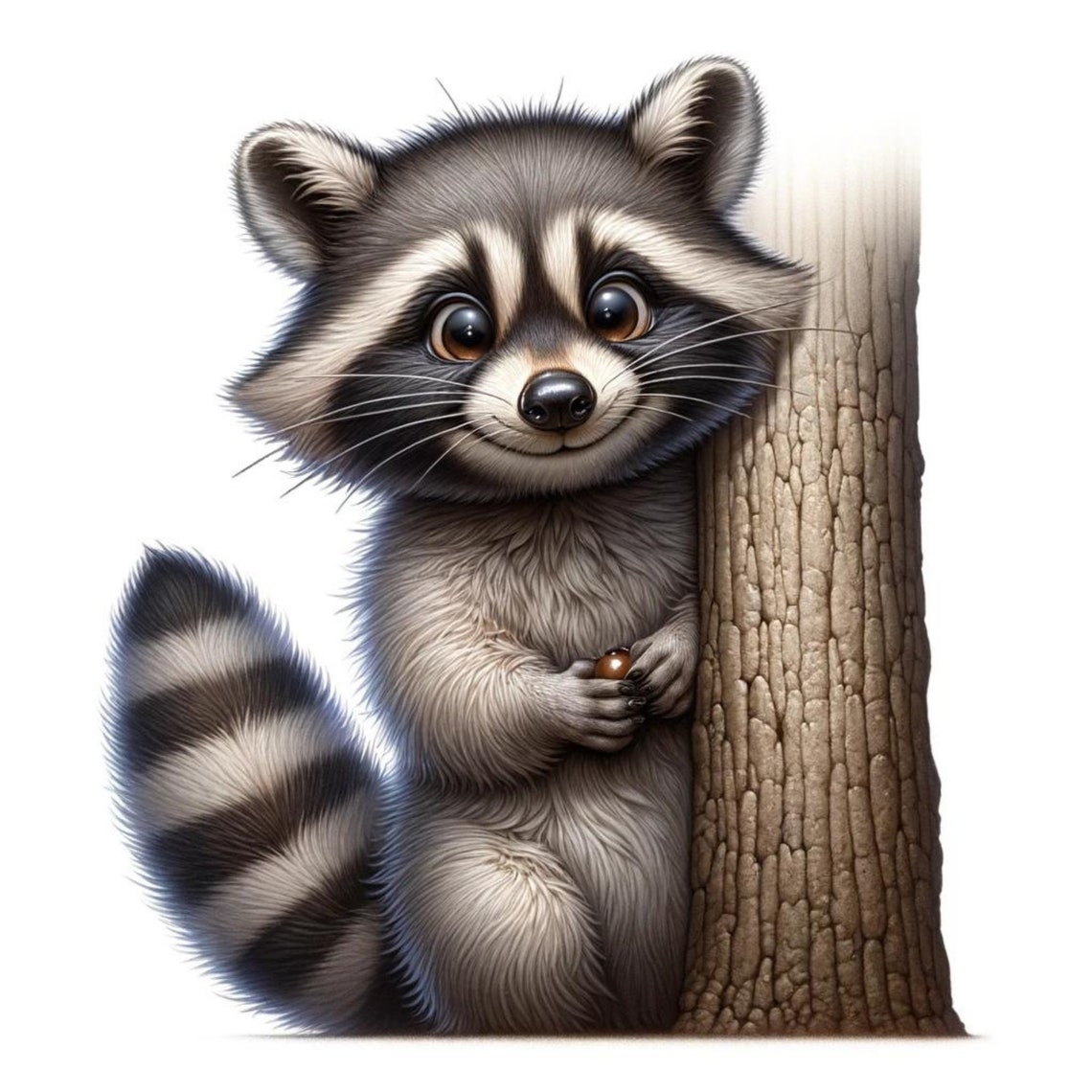 Funny Raccoon Watercolor Clipart for Scrapbook & Digital Crafting ...