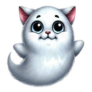 Ghost Cat Clipart Set, Cute Halloween Cat Illustrations for Crafting ...