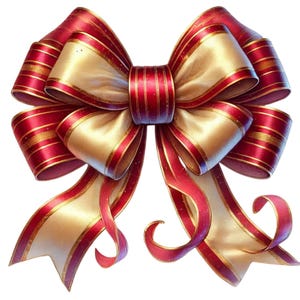 Christmas Coquette Bow Clipart Set, Digital Download for Scrapbooking ...