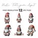 Nordic Tomte Gnome Clipart, Watercolor Images, Junk Journal, Christmas ...