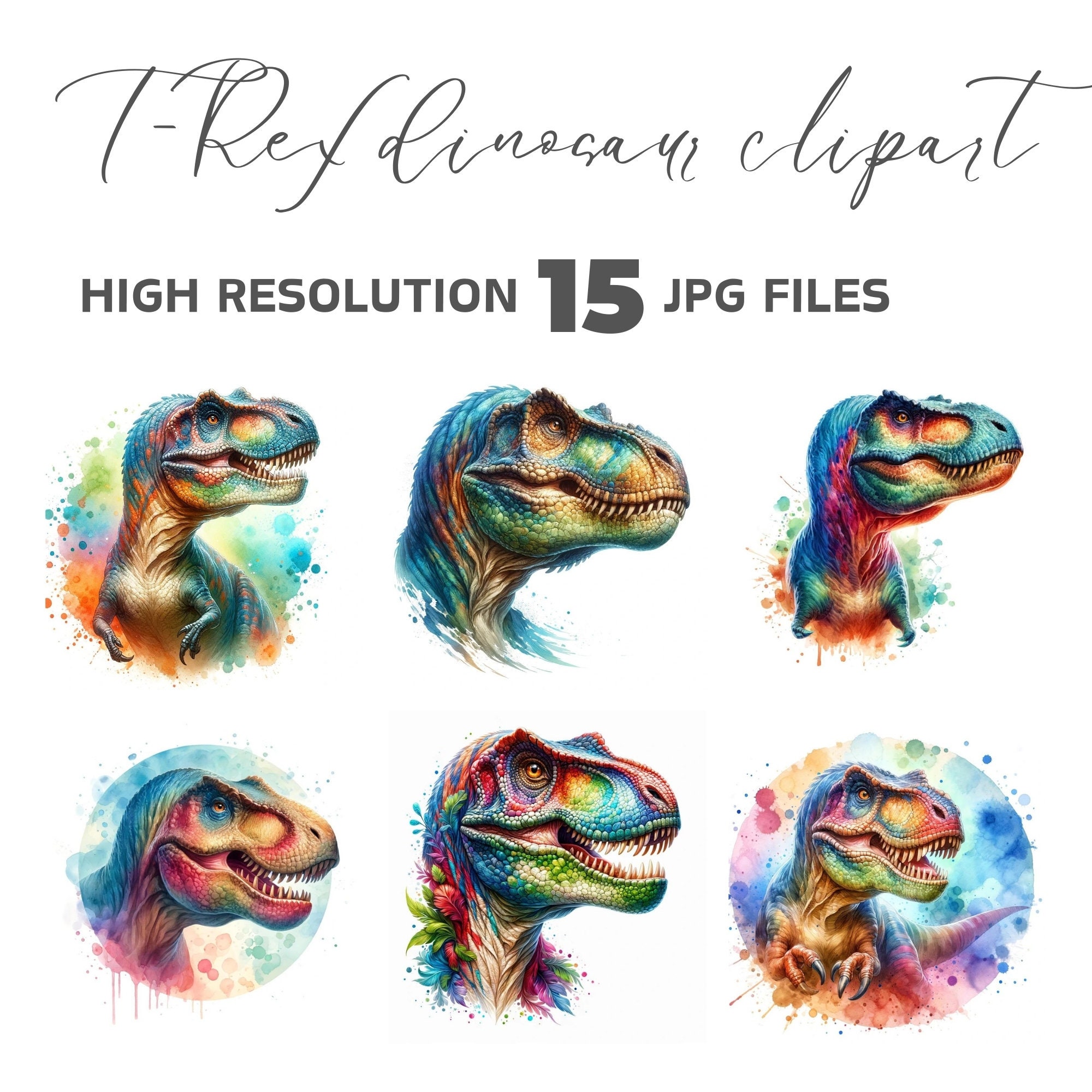 Tyrannosaurus Rex Clipart for Commercial Use, Instant Download ...