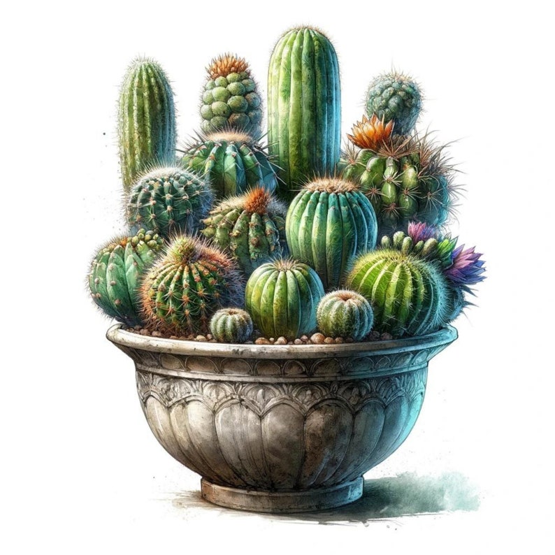 Potted Cactus Clipart Designs for DIY Crafting Projects, Cactus ...