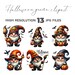 Halloween Gnome Stickers Digital Clipart Images for Junk Journals ...