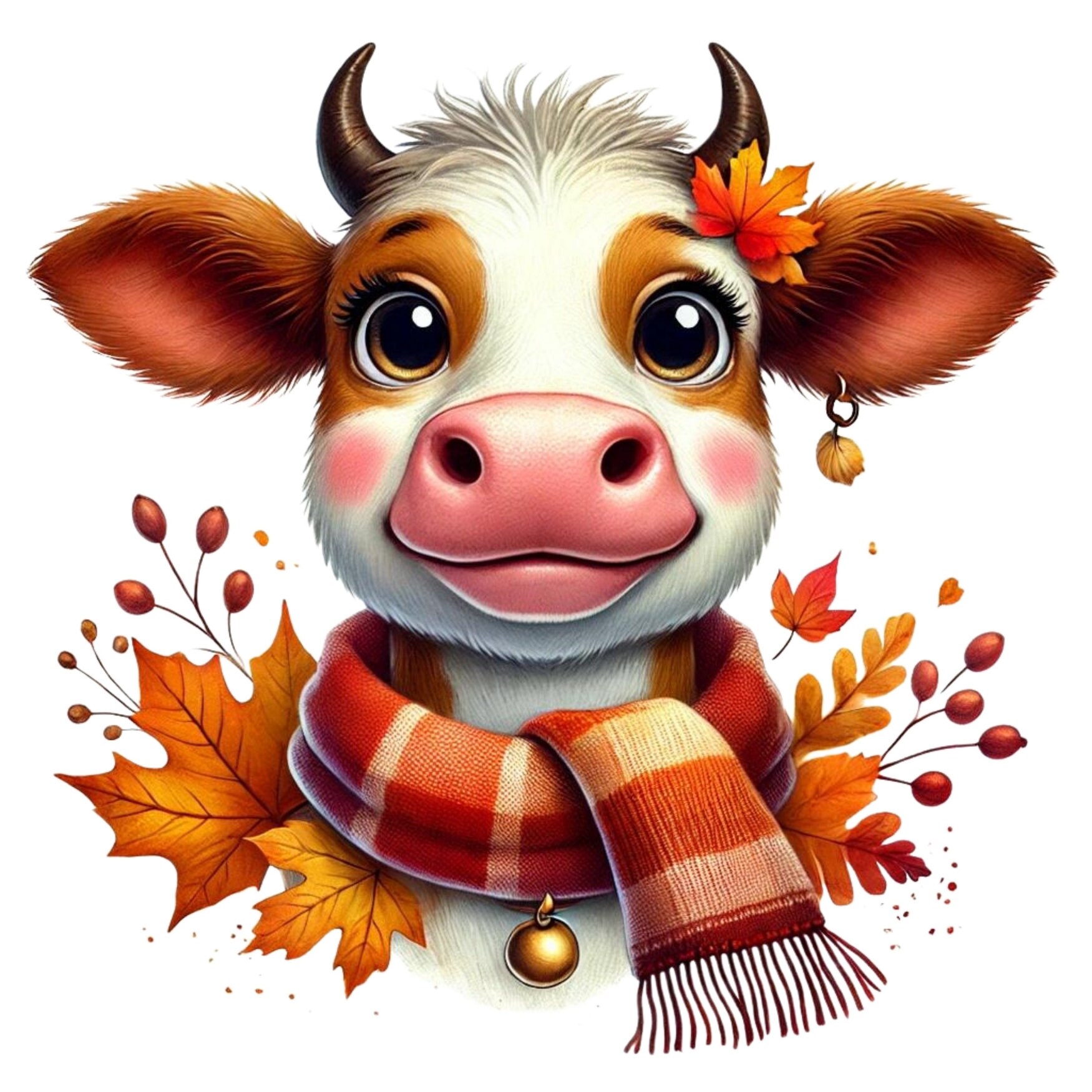 Funny Autumn Cow Clipart Bundle Crafting, Funny Thanksgiving Designs ...